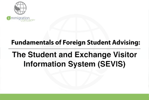 Student and Exchange Visitor Information System (SEVIS) for F-1 Studen ...